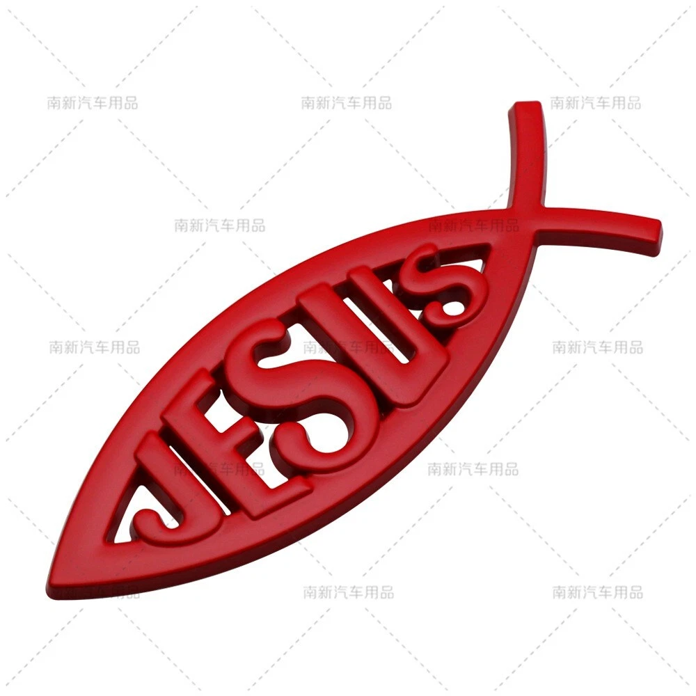 Red Christian Fish Symbol