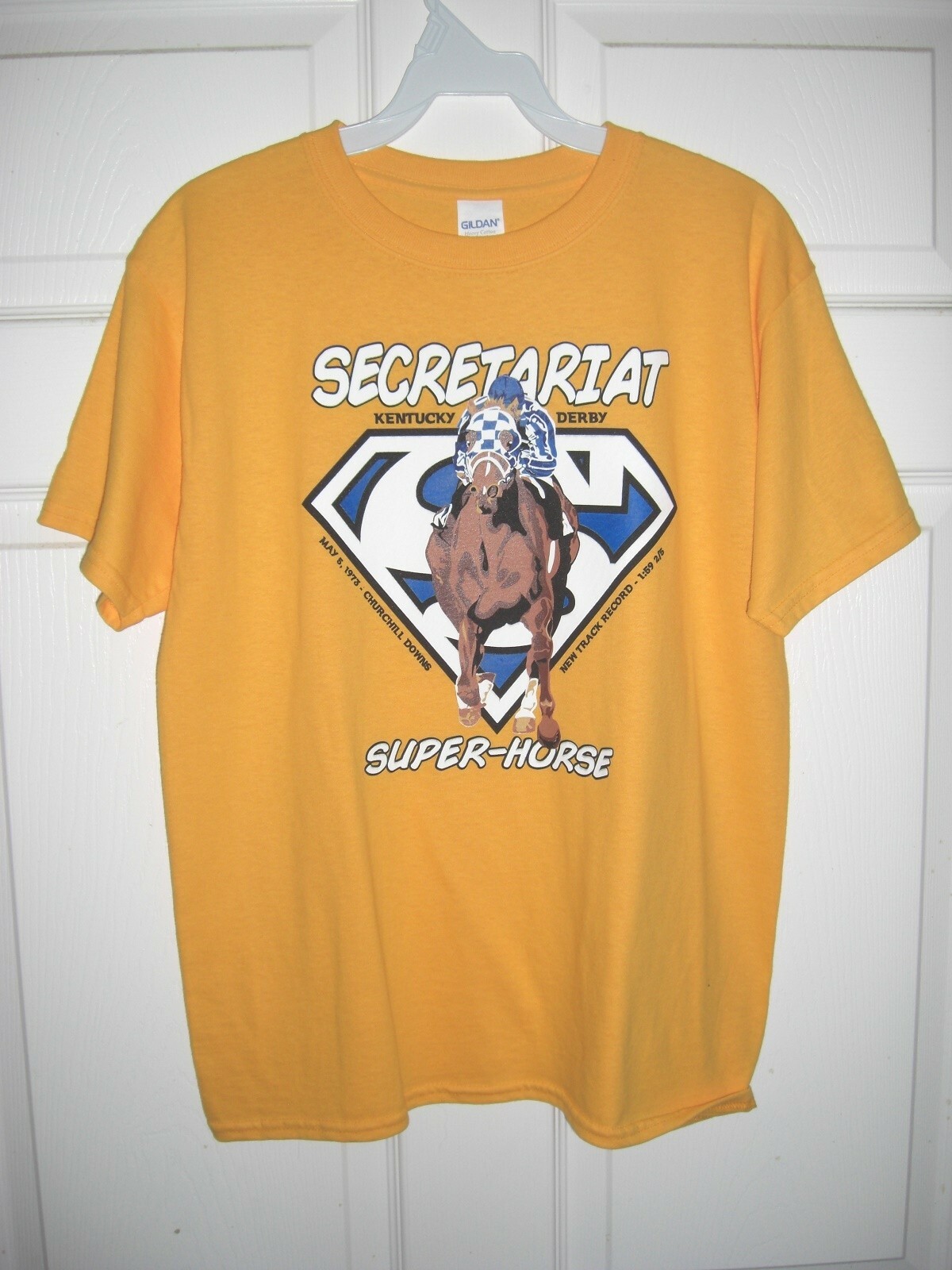 Youth Size Small SECRETARIAT "Super- Horse" Yellow T-Shirt in NEW ...