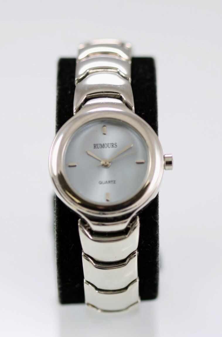 Rumours Women Watch Silver Stainless Steel Water Resistant Battery Blue ...