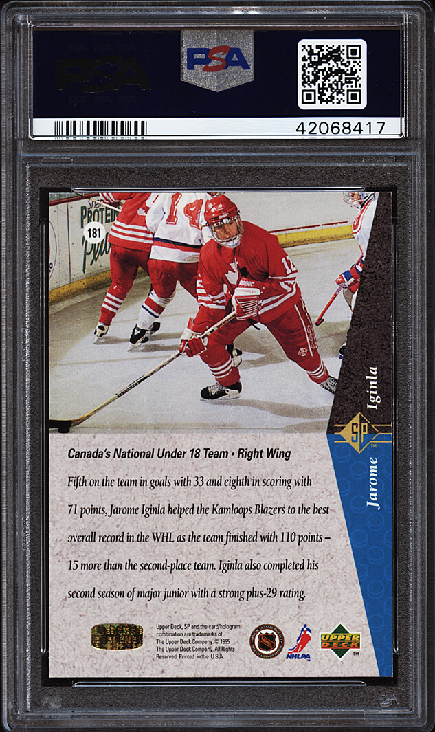 1994 Jarome Iginla SP #181 Rookie Card RC PSA NM/MT 8 | eBay