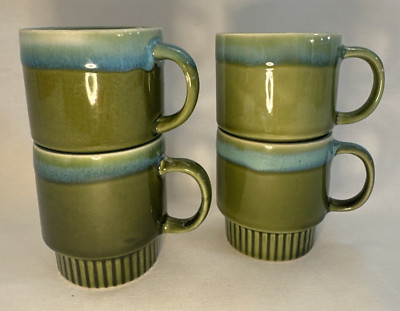 Retro Vintage Stacking Mugs Coffee / Tea x 4 | eBay Australia