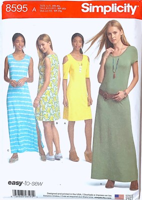 SIMPLICITY SEWING PATTERN 8595 A DRESS SIZE XS-XL NEW | eBay