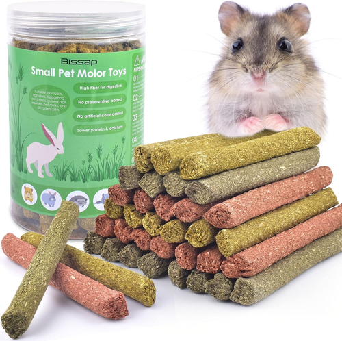 36PCS Rabbit Chew Sticks, Mixed Natural Timothy Hay Oat Carrot Bunny ...