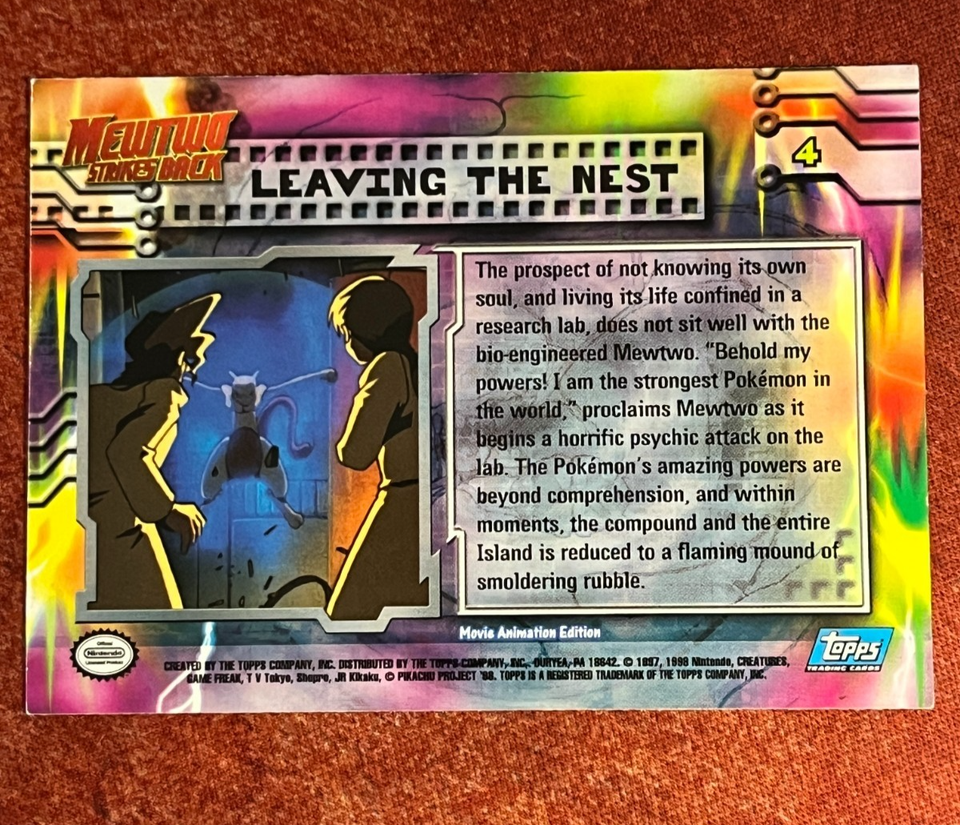 Topps Pokemon First Movie Mewtwo Strikes Back - Leaving The Nest #4 | eBay