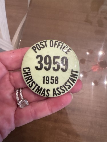 Vintage 1958 Post Office Christmas Assistant Pin | eBay
