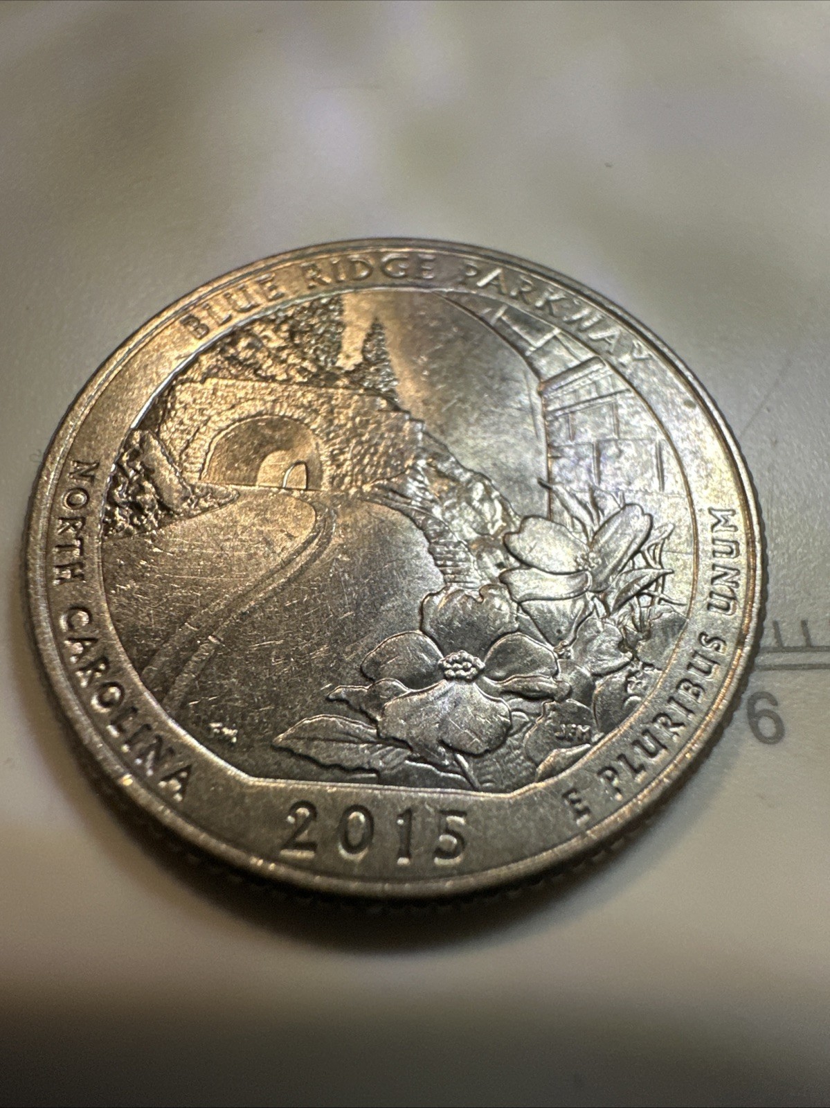 Uncirculated!!! 2015 Blue Ridge Parkway Error Coin Die Chip On Nose 1 ...