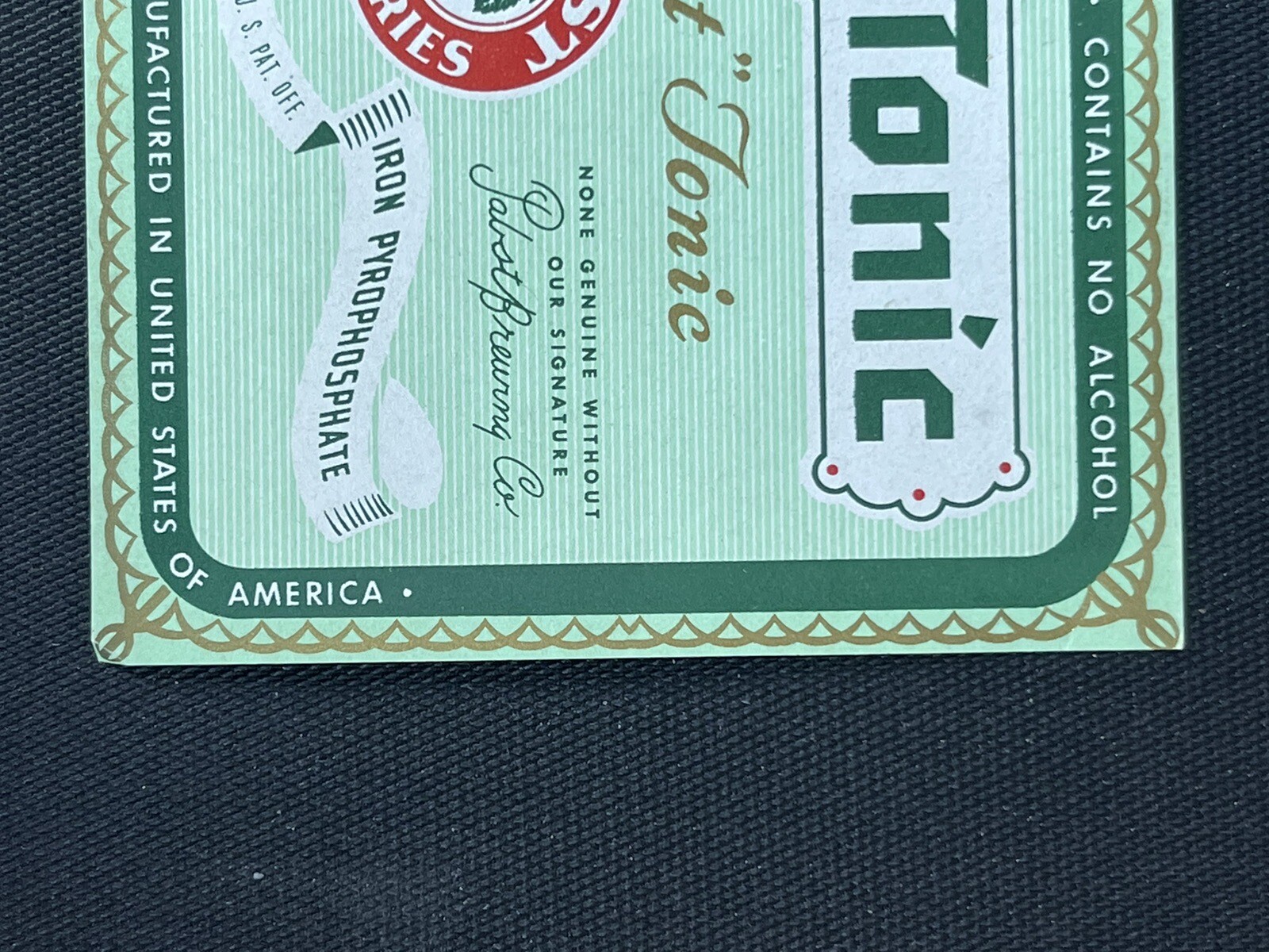 1940s PABST TONIC PBR vintage BEER LABEL non alcoholic pabst blue ...