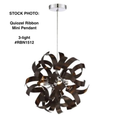 QUIOZEL MINI PENDANT - "Ribbons" #RBN1512 - Western Bronze 3 bulb - 12 ...
