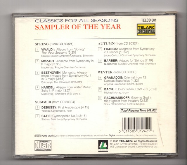 Classics for All Seasons Sampler of The Year CD UK Telarc 1993 for sale ...