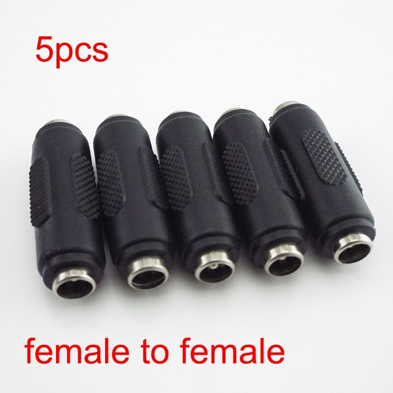 5.5mm x 2.1mm Male to Male female DC Power Coupler Plug Adapter CCTV ...