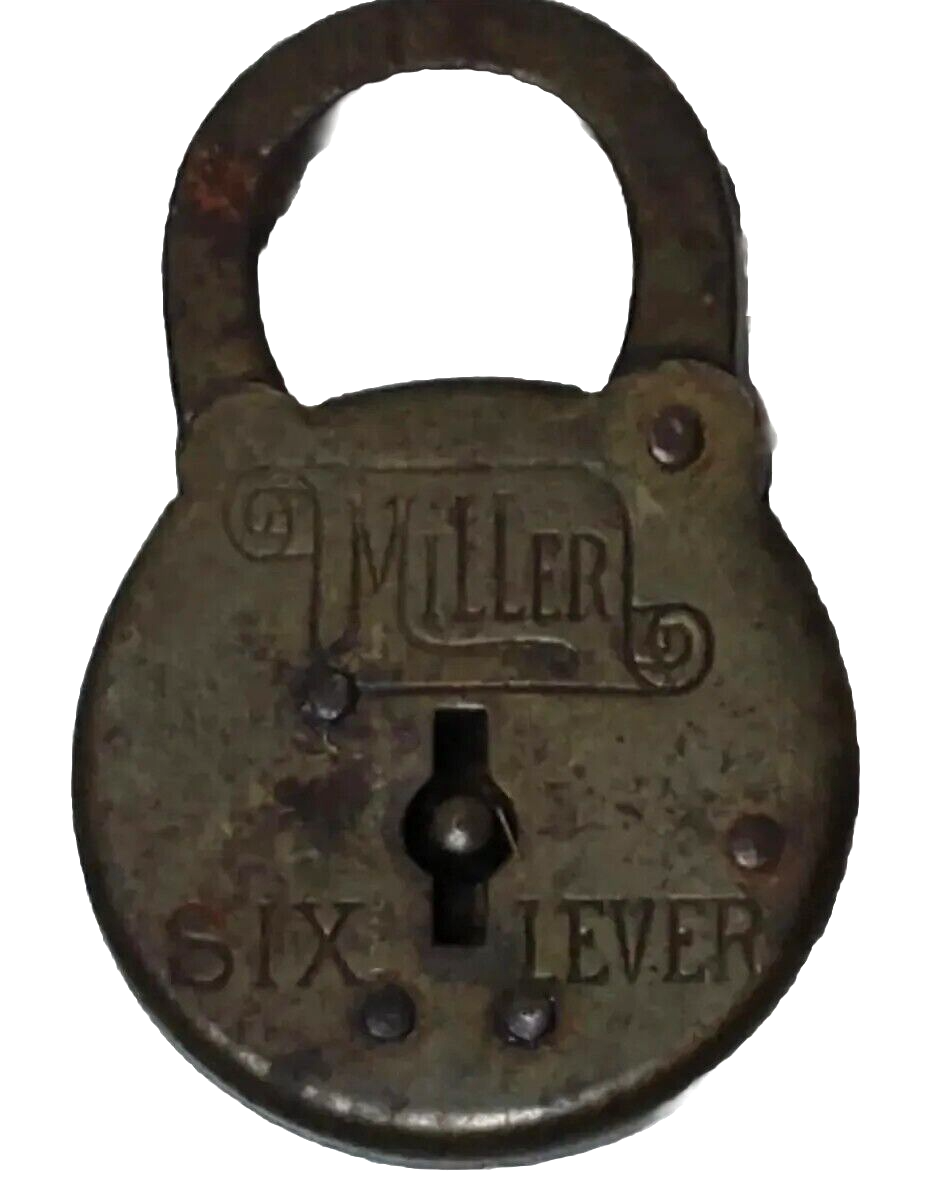 Vtg 5 Padlocks: 1902, American,Master Lock,Miller Six Lever, Slaymaker ...