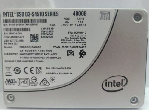Intel 480GB S4510 SSD SATA 6Gb/s 2,5" XCV10110 SSD SATA III SSDSC2KB480G8 | eBay Australia