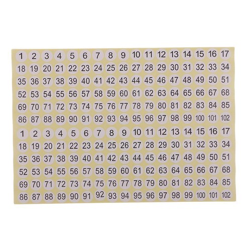 15 Sheets Round Sticky Numbered Labels 1-102 Self Adhesive Numbers ...