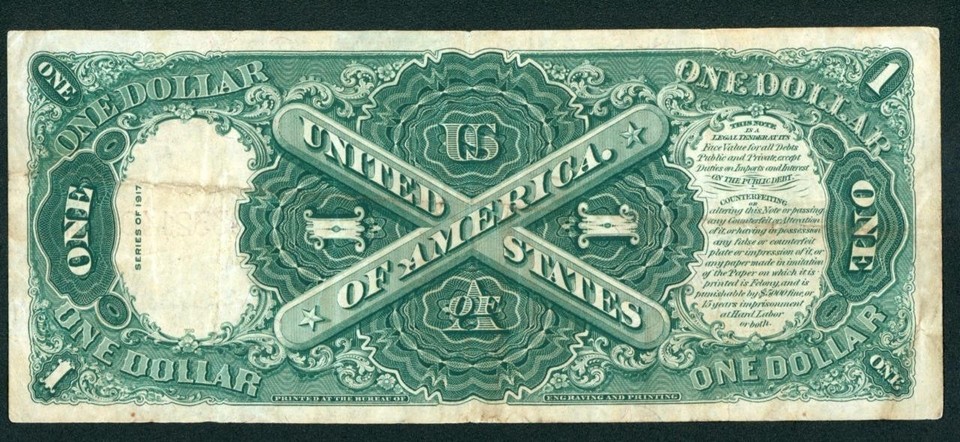 $1 1917 United States Note Legal Tender - Sawhorse ** DAILY CURRENCY ...