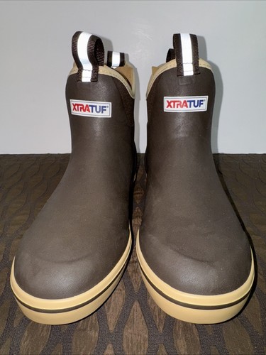 XTRATUF Men's 6 Inch Ankle Deck Boots, Chocolate/Tan, Size 7 Medium US ...