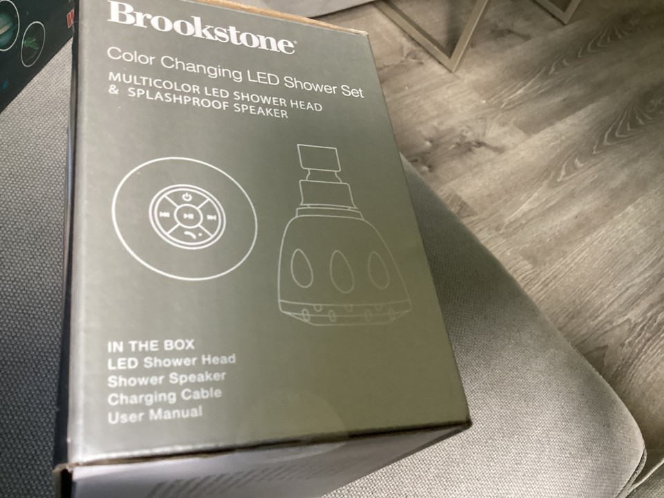 LED Shower Head + Splash proof Speaker Bluetooth Color Changing ...