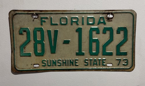Vintage 1973 Florida Sunshine State License Plate # 28V-1622 | eBay