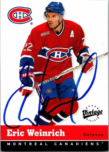 Eric Weinrich autographed hockey card (Canadiens) 2000 Upper Deck ...