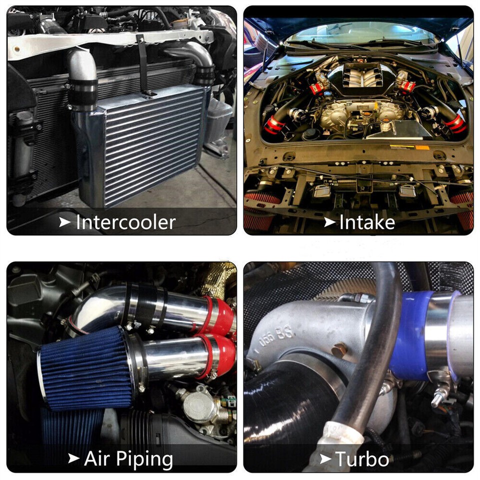 90 Degree OD 102mm 4" Aluminum Intercooler Intake Pipe Piping Tube Hose ...