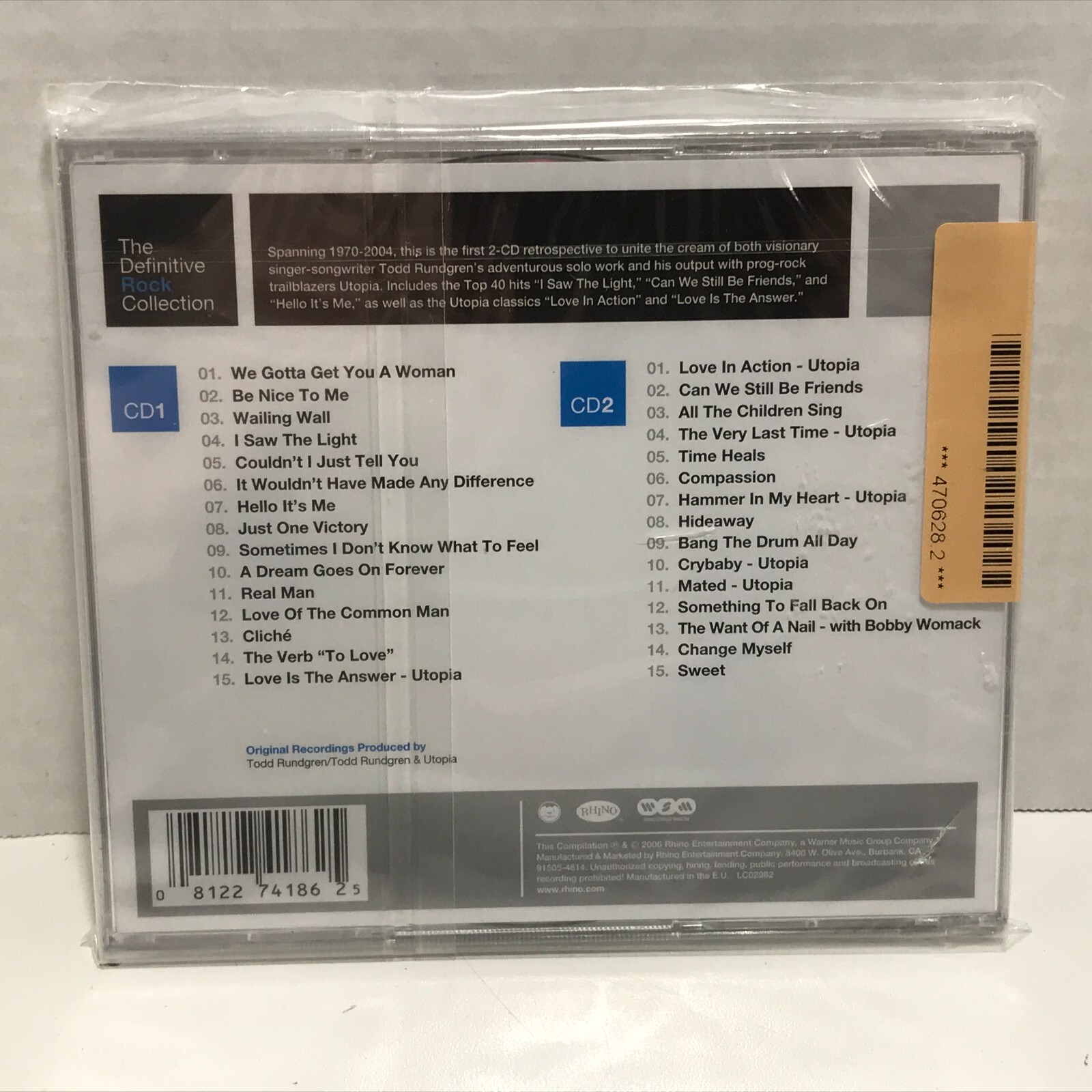NEW SEALED - Todd Rundgren: The Definitive Rock Collection 2 CD Set ...