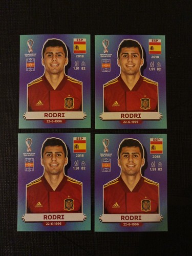 Panini World cup Qatar 2022 lot 4 stickers images Football RODRI ...