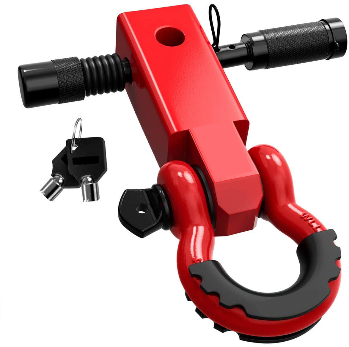 Receiver Hitch D-Ring With 5T 3/4In Shackle Tow Hook Winch Mount To 2 ...