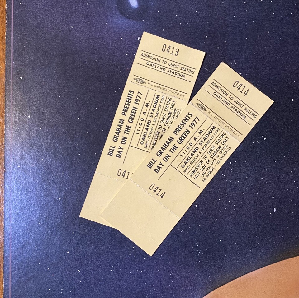 LED ZEPPELIN Oakland 1977 CONCERT POSTER + 2 UNUSED TICKETS Day On The ...