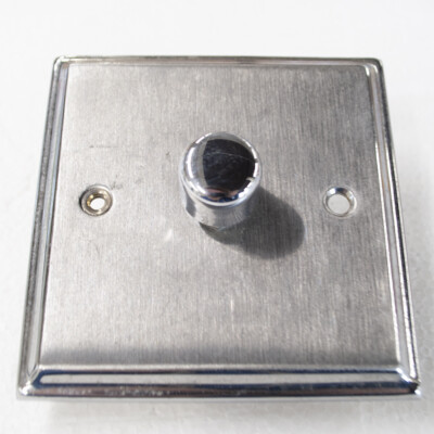 Litecraft Dimmer Light Switch 1G 400W Electrical Fitting- Satin Chrome ...