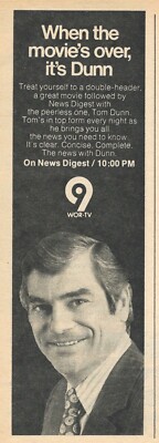 1972 TV AD NEWS DIGEST with TOM DUNN WOR TELEVISION NEW YORK CHANNEL 9 ...