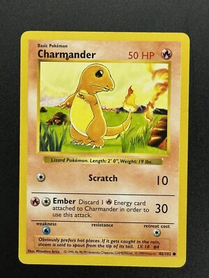 Pokemon Base Set Shadowless #046/102 Charmander Common | eBay