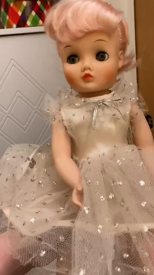UNEEDA Vintage 1960's Hard Plastic 20" Walker DOLL Pink Hair FAIRY ...
