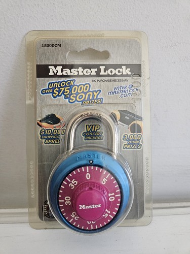 Vintage Master Lock Blue & Pink Combination Lock 2000 NEW 1530DCM | eBay
