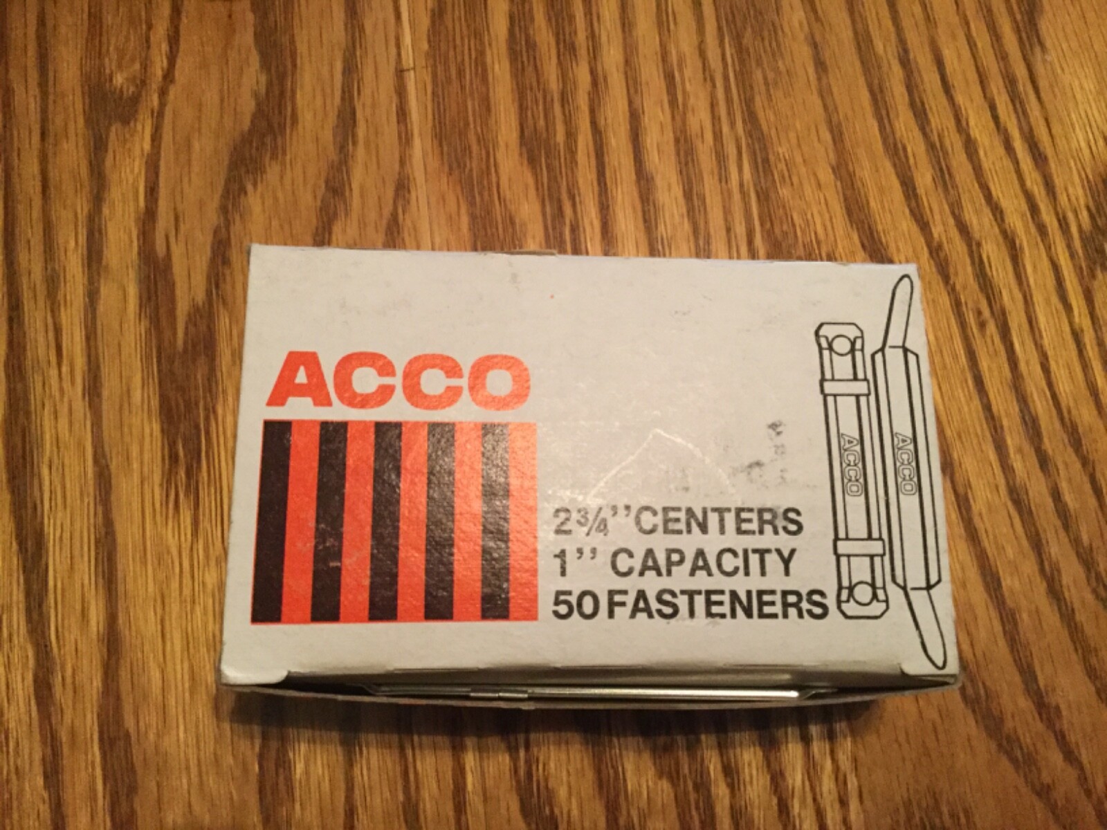 ACCO Premium Two-Piece Paper File Fasteners 1" Capacity 2 3/4" Center ...