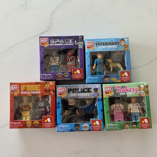 Block Tech Figures Figs Lot of 5 - Fire Police Space Veterinarian ...