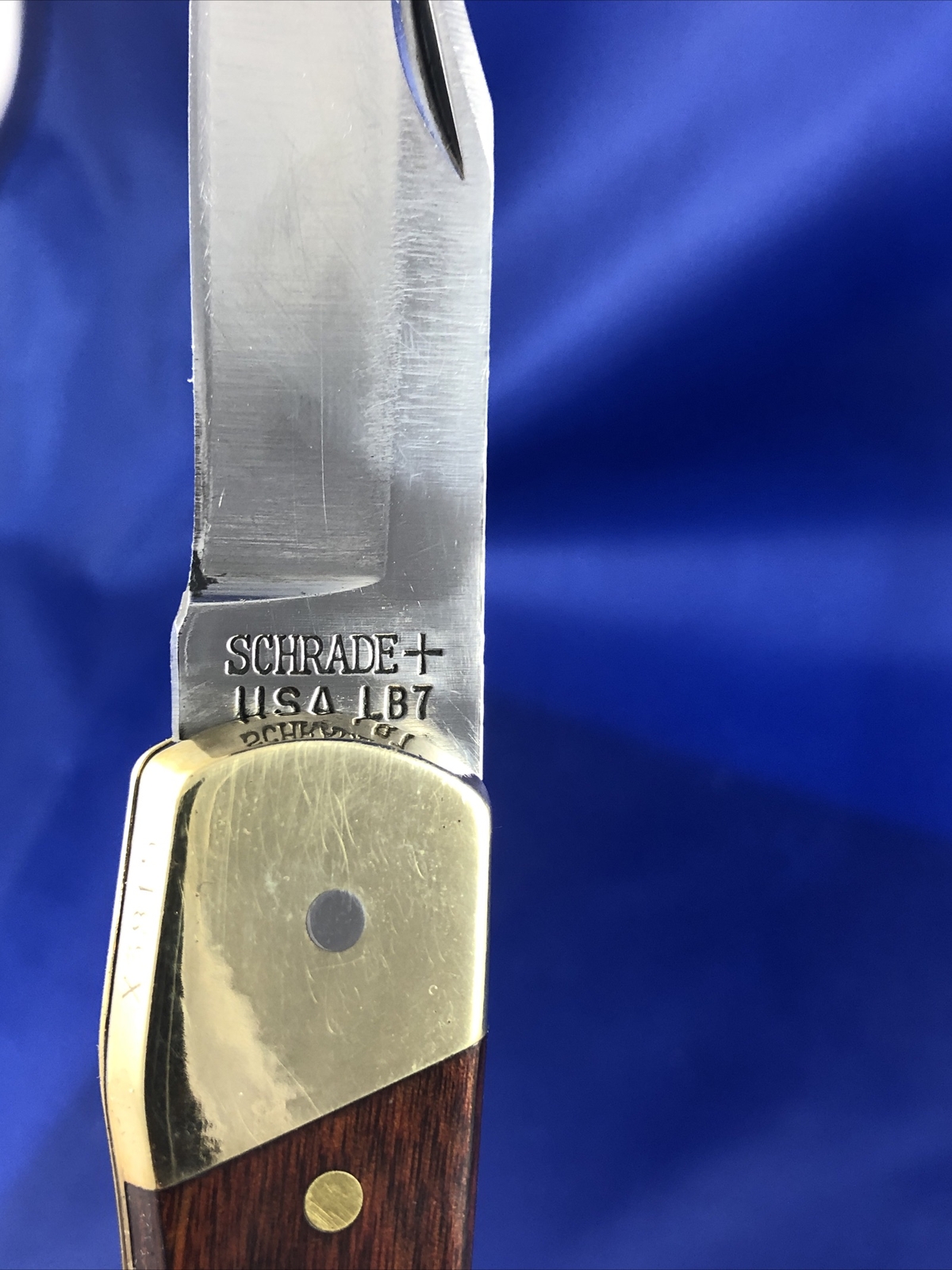 USA Schrade LB7 Single Blade Knife with Sheath | eBay