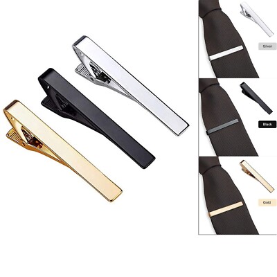 Set of 3 Men's Metal Tie Pin Clip Steel Bar Silver Gold Black Clasp ...