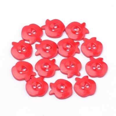 20 Red Apple Buttons 14mm Embellishments School Teacher A21-3 Aussie ...
