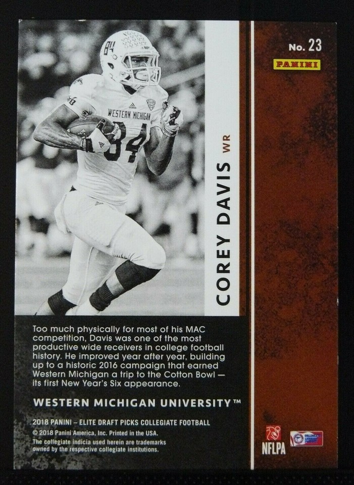 2018 Elite Draft Picks Aspirations Red /49 Corey Davis Western Michigan ...