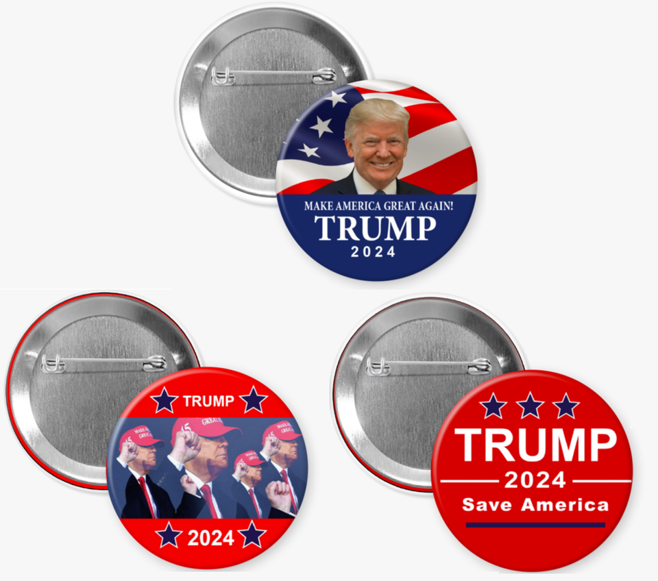 Donald Trump 2024 3-Pack Campaign Buttons (TRUMP-3PAK-001) | eBay