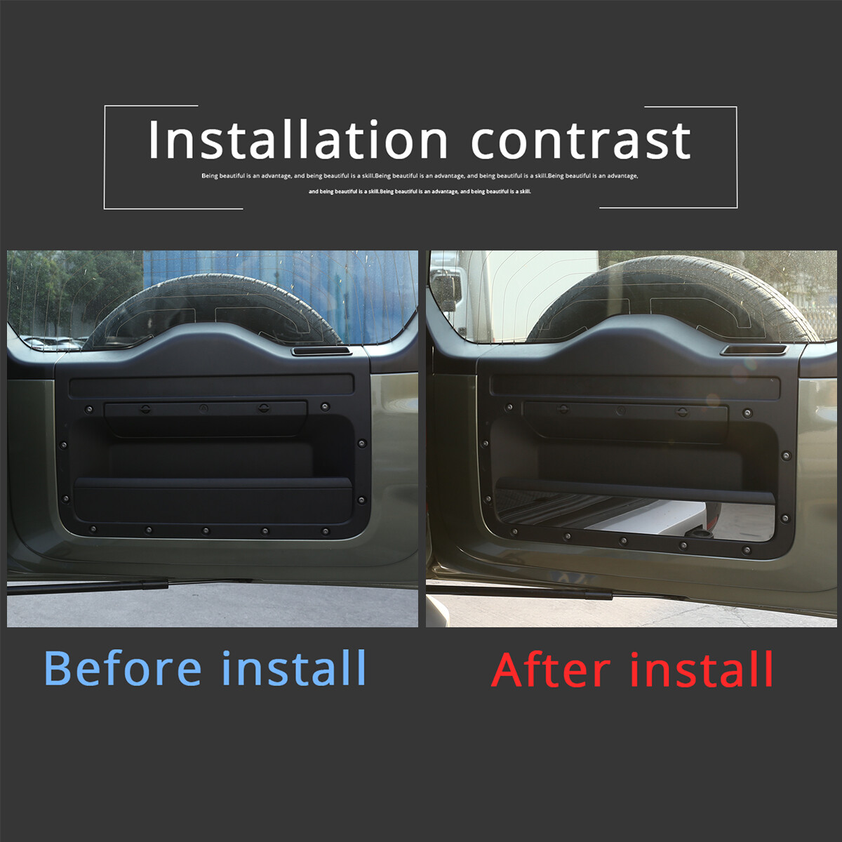 Steel Trunk Door Panel Trim Decorate Kit For Land Rover Defender 90 110 ...