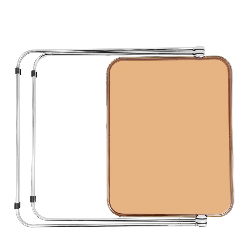 Clear Tea Color Foldable Side Table Tiny Desk f/ Home Office Small ...