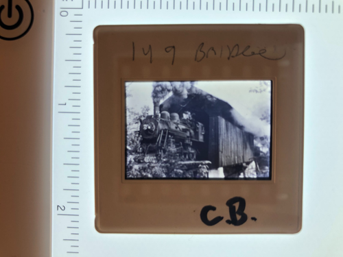 Vintage film slide Railroad loco in bridge CB Claremont Branch ? loco ...