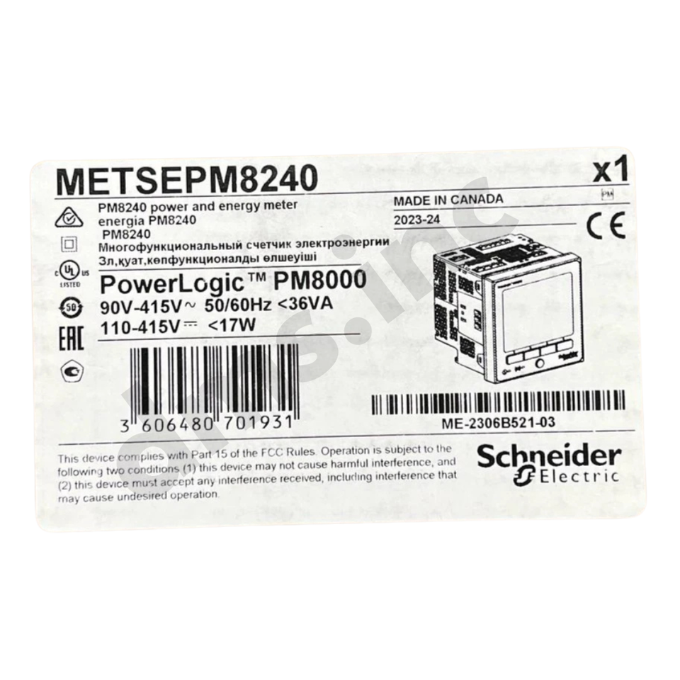Schneider Electric METSEPM8240 Power Logic PM8240 Power Meter (Brand ...
