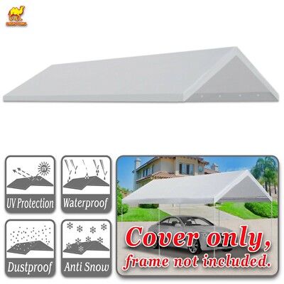 20'x12' Carport Replacement Canopy Tent Garage Top Tarp Cover ONLY with ...
