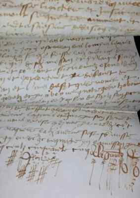 16th century original antique document 1555 nice signatures handwritten ...