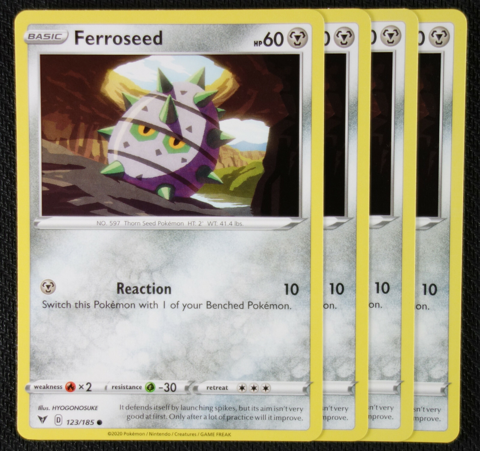Pokemon Cards 4x Ferroseed 123/185 Playset Vivid Voltage NM/M | eBay