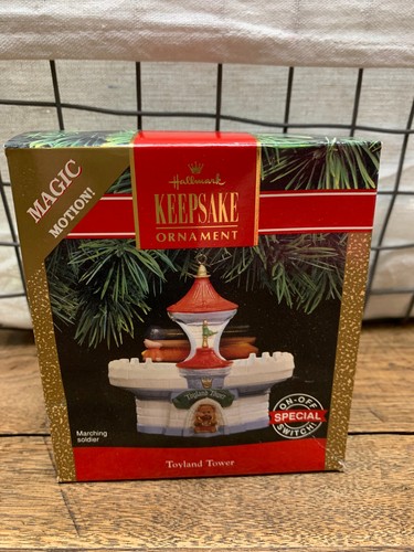 NIB HALLMARK ☀MAGIC MOTION☀ TOYLAND TOWER 1991 Ornament Marching ...