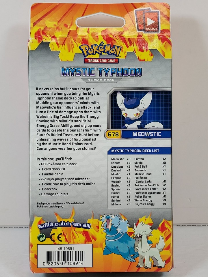 NEW Pokemon XY Flashfire - Mystic Typhoon Theme Deck Meowstic Foil Card ...