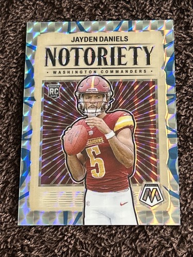 2024 Panini Mosaic Jayden Daniels Reactive Blue Prizm Rookie Notoriety ...