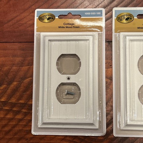 Hampton Bay Cottage - White Finish - Outlet Cover Plate + Switch - Lot ...